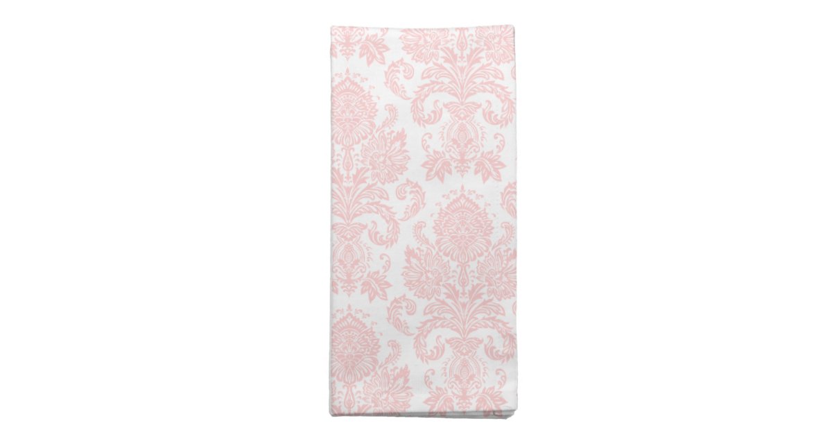 Light Pink Girly Damask Cloth Napkin | Zazzle