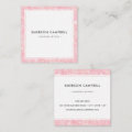 Light pink glitter border minimal professional square business card ...