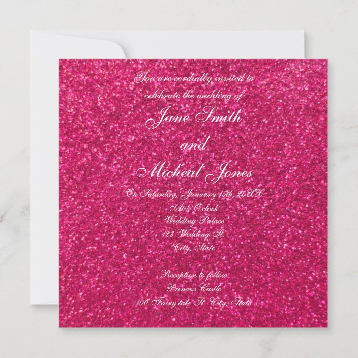 Light pink glitter wedding invitations | Zazzle.com