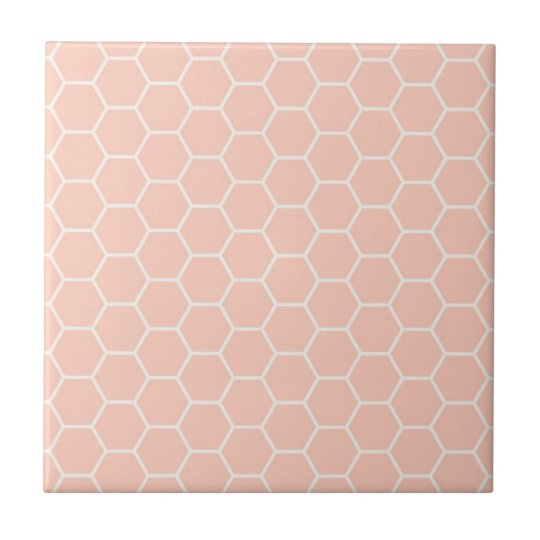 Light Pink Honeycomb Geometric Hexagon Pattern Ceramic Tile | Zazzle.com
