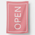 Light Pink Open Sign Modern Minimal Business Flag | Zazzle