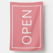 Light Pink Open Sign Modern Minimal Business Flag | Zazzle