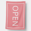 Light Pink Open Sign Modern Minimal Business Flag | Zazzle