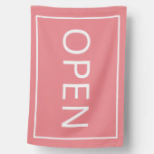 Light Pink Open Sign Modern Minimal Business Flag | Zazzle