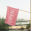 Light Pink Open Sign Modern Minimal Business Flag | Zazzle