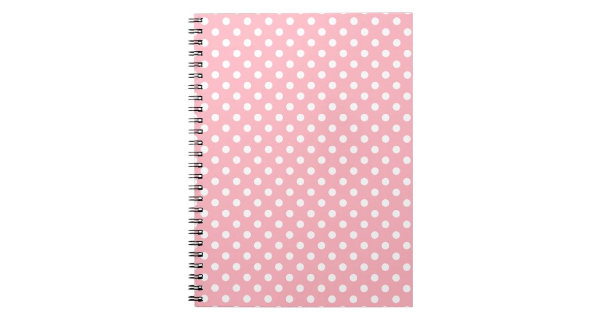 Light Pink Polka Dots Notebook | Zazzle