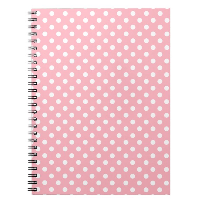Light Pink Polka Dots Notebook | Zazzle.com