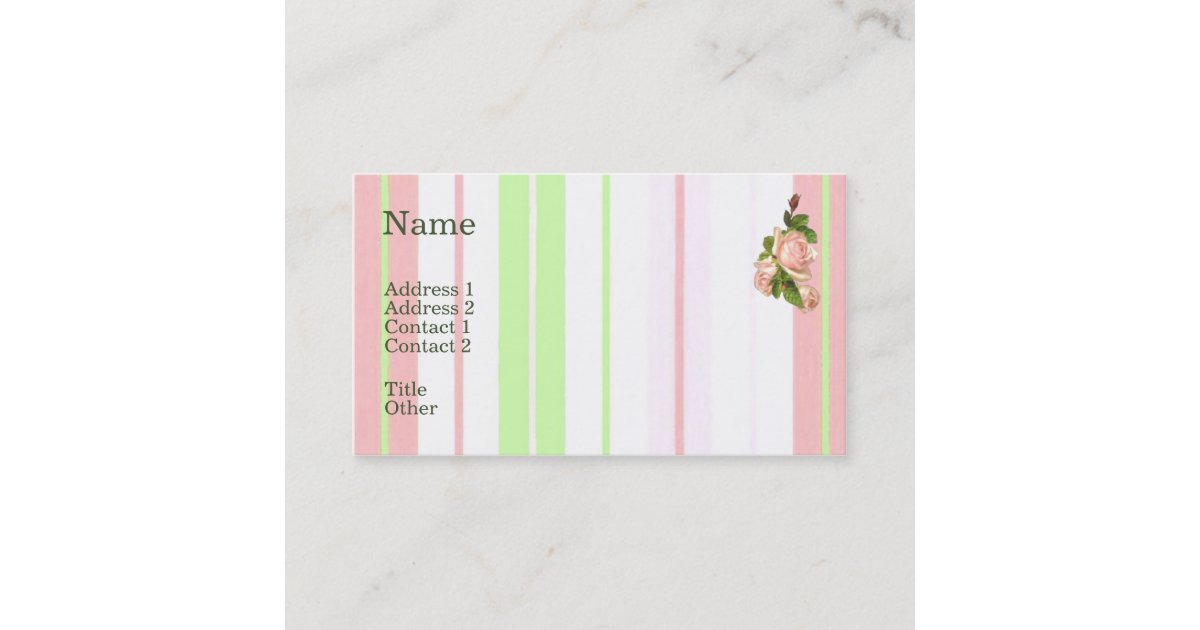 Light Pink Roses Business Card | Zazzle