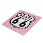 Light Pink Route 66 Road Sign Ceramic Tile | Zazzle