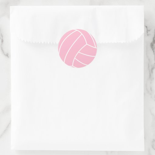 Light Pink Volleyball Classic Round Sticker | Zazzle