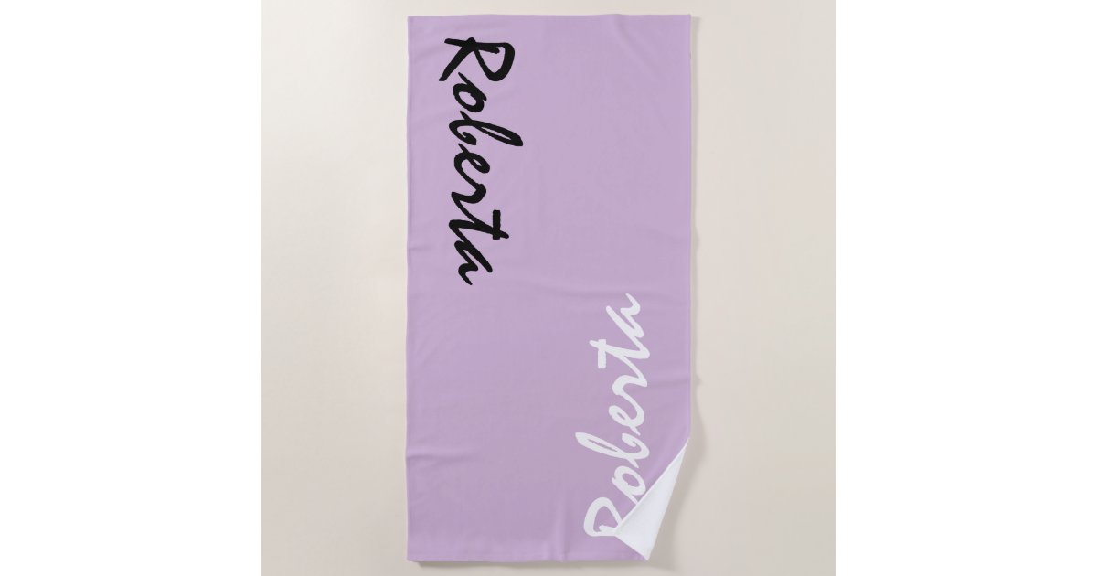 Light Purple Custom Name Personalized Beach Towel | Zazzle