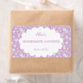 Light Purple Floral Personalized Homemade Cookies Label | Zazzle