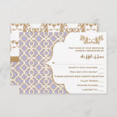 Light Purple Gold Moroccan Wedding Response Cards | Zazzle