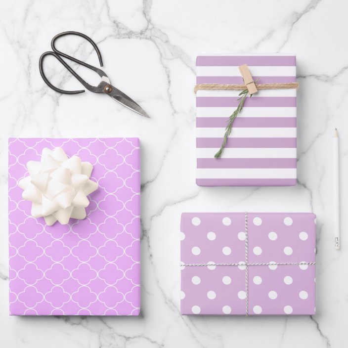 Light Purple Patterned Wrapping Paper Sheets | Zazzle.com