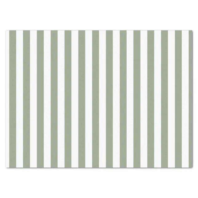 Light Sage Green and White Stripe Tissue Paper | Zazzle