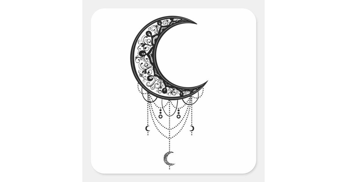 Light Side of the Moon Square Sticker | Zazzle
