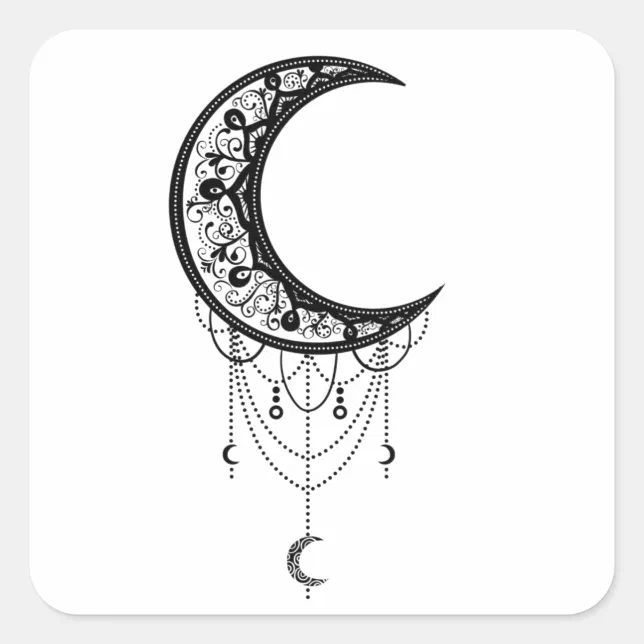 Light Side of the Moon Square Sticker | Zazzle