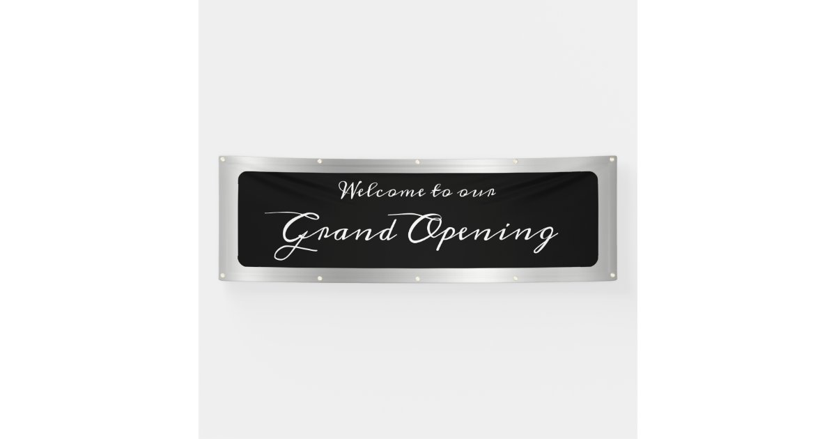 Light Silver Grey Gradient Grand Opening Banner | Zazzle