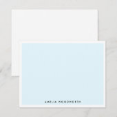 Light Sky Blue White Elegant Classic Minimalist Note Card | Zazzle