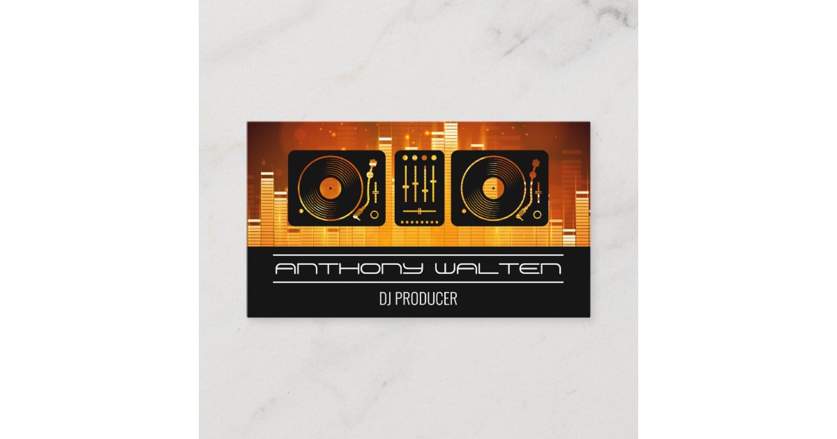 Light Sound Bar Equalizer | Turntable Business Card | Zazzle
