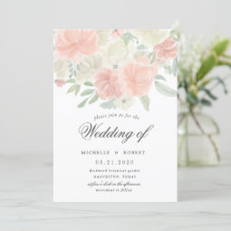 light spring floral pastel wedding invitation | Zazzle