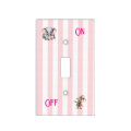 Light Switch Cover Pink & White Stripe | Zazzle
