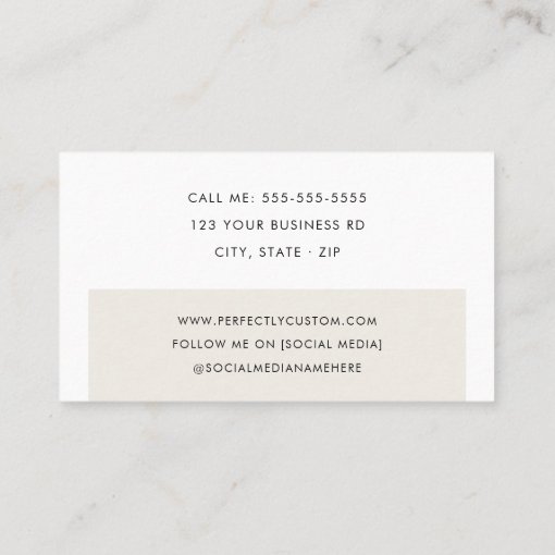 Light tan brown color block modern minimal business card | Zazzle