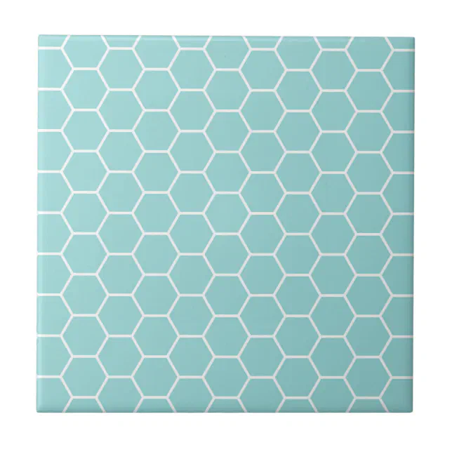 Light Turquoise Hexagon Honeycomb Pattern Tile | Zazzle