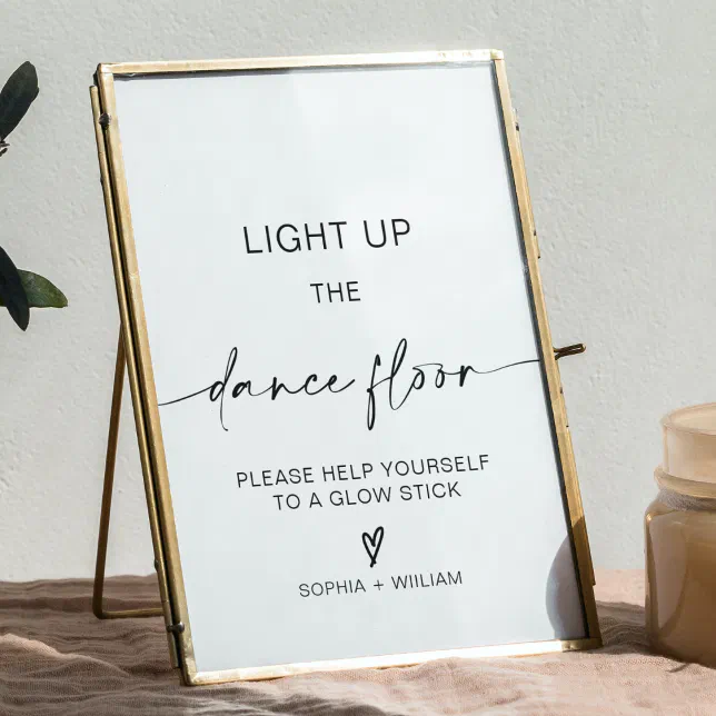 Light Up the Dance Floor | Glow Sticks Sign | Zazzle