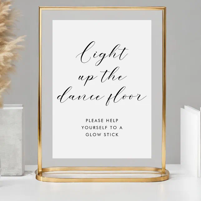 Light Up the Dance Floor Wedding Glow Stick Sign | Zazzle