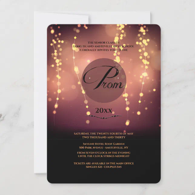 Light Up The Sky Prom Invitation | Zazzle