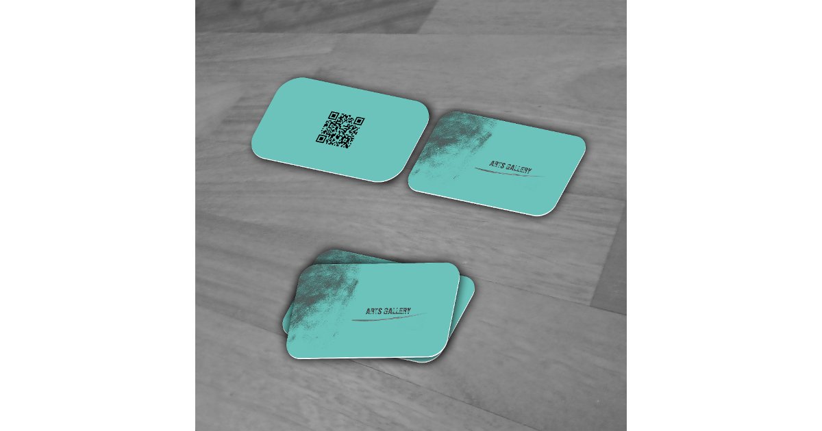 Light Water Color Graffiti Smudged Qr Code Business Card | Zazzle