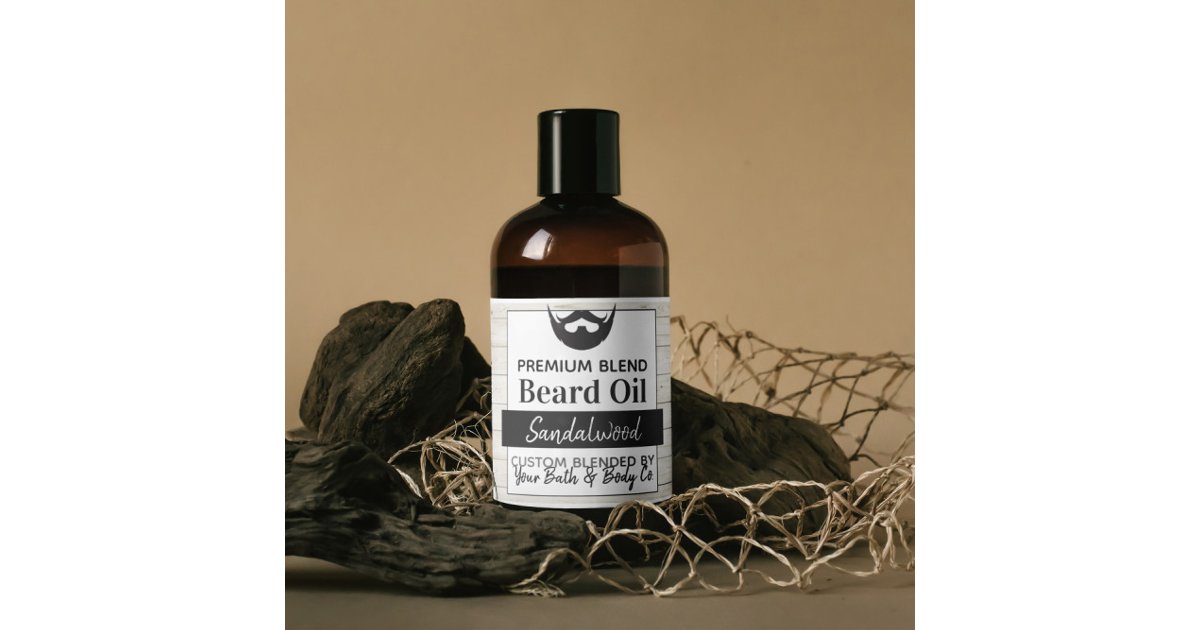 Light Wood Beard Oil Labels With Ingredients | Zazzle