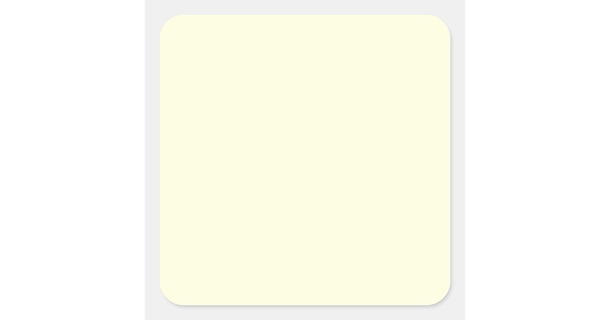 Light Yellow Square Sticker | Zazzle
