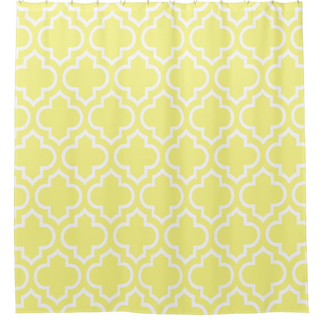 Light Yellow White Moroccan 6 Pattern Shower Curtain Zazzle