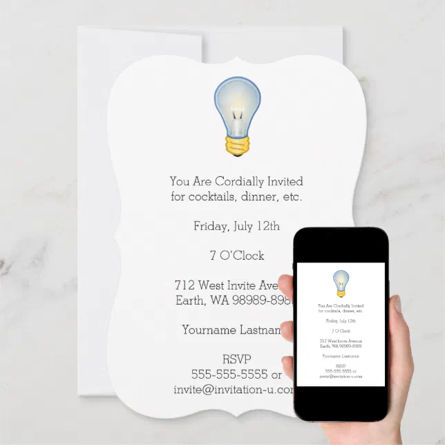 Lightbulb Invitation | Zazzle