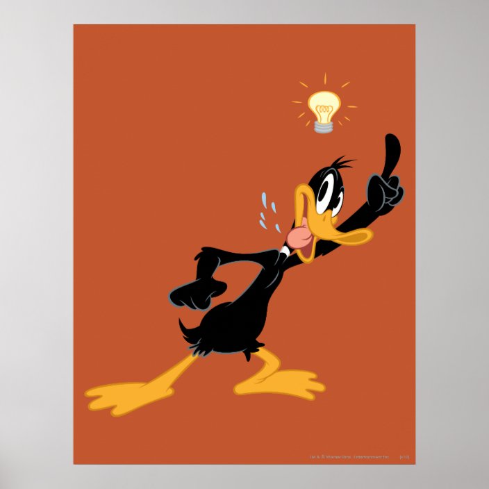 Lightbulb over DAFFY DUCK™'s Head Poster | Zazzle.com