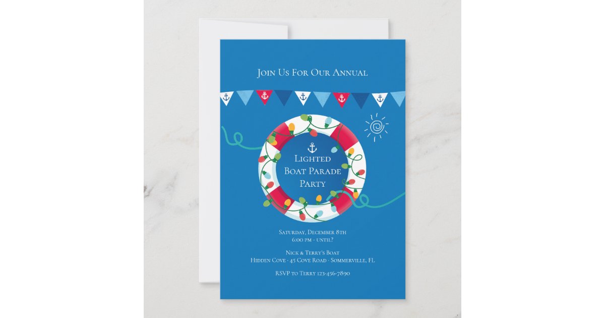 Lighted Boat Parade Invitation | Zazzle