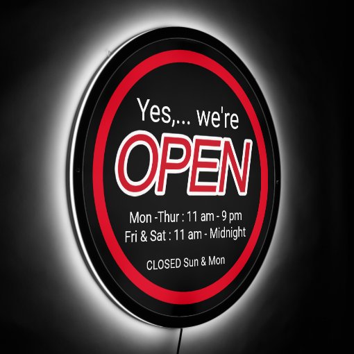 Lighted Open Sign Hours | Zazzle