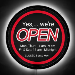 Lighted Open Sign Hours | Zazzle