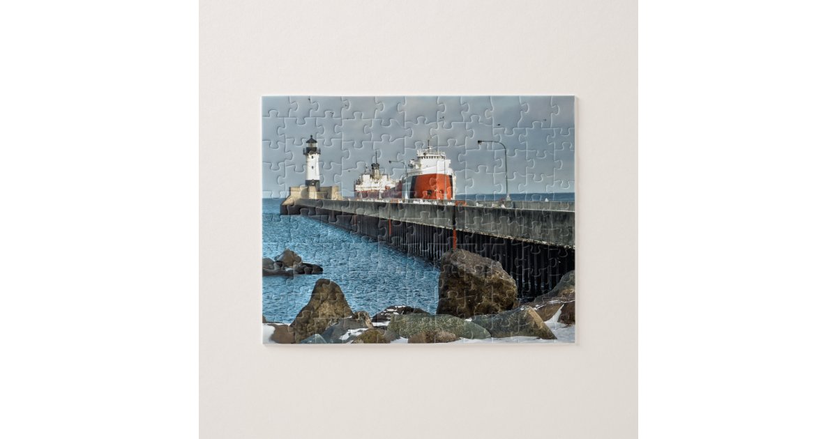 Lighthouse and Ship Jigsaw Puzzle | Zazzle
