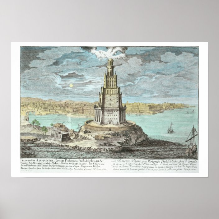 Lighthouse at Alexandria, built by Ptolemy the Gre Poster | Zazzle.com