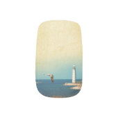 Lighthouse Beach Scene Finger Nails Minx Nail Art | Zazzle