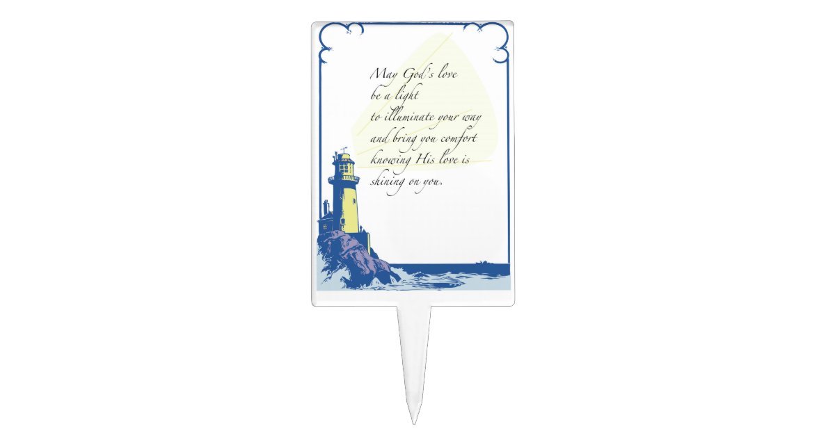 Lighthouse Blessings Prayer Cake Topper | Zazzle