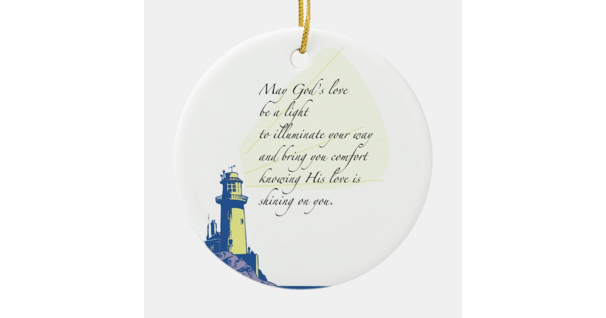 Lighthouse Blessings Prayer Ceramic Ornament | Zazzle