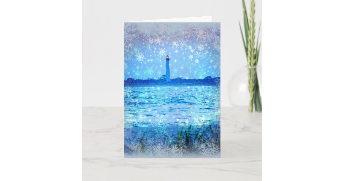 Lighthouse Christmas Card | Zazzle