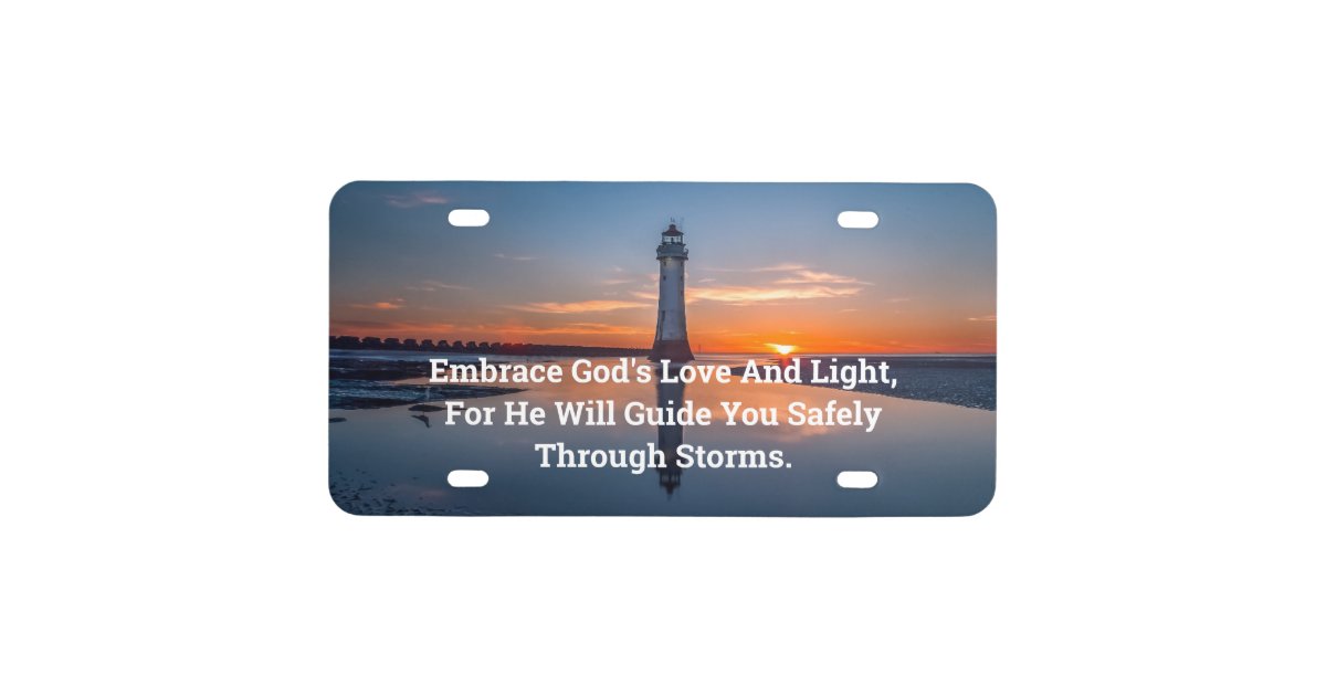Lighthouse Embrace License Plate | Zazzle
