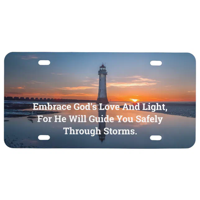 Lighthouse Embrace License Plate | Zazzle