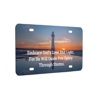Lighthouse Embrace License Plate | Zazzle