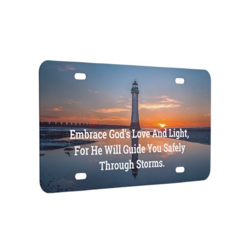 Lighthouse Embrace License Plate | Zazzle